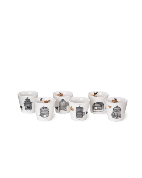 SALE Bekers Freedom Birds porselein set van 6 :: www.mmio.be